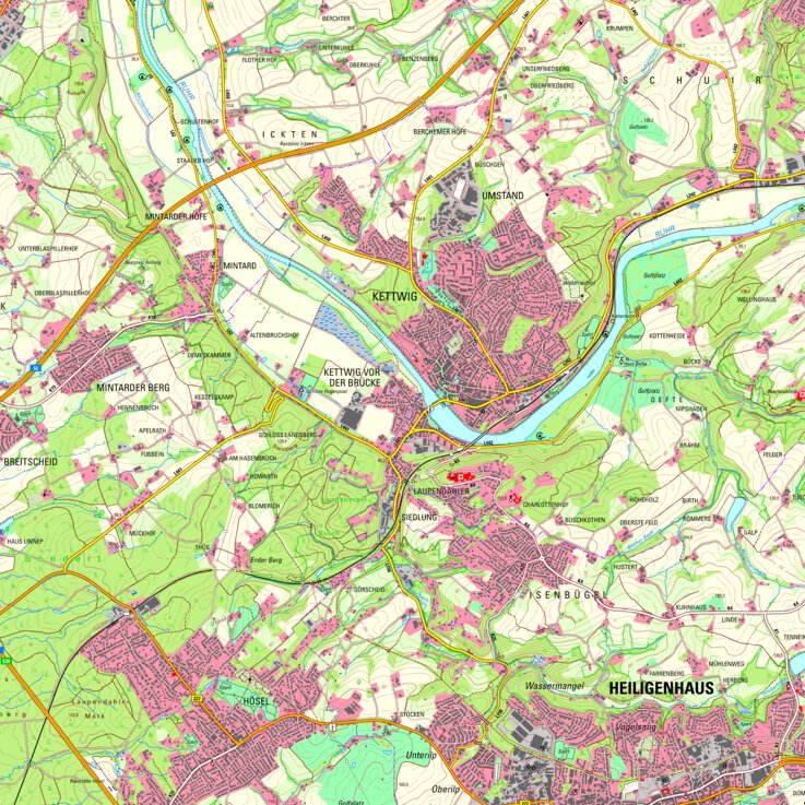Heiligenhaus (1:25,000) Map by Bezirksregierung Koln | Avenza Maps