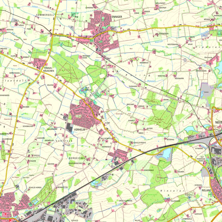 Ahlen 1 (1:25,000) Map by Bezirksregierung Koln | Avenza Maps