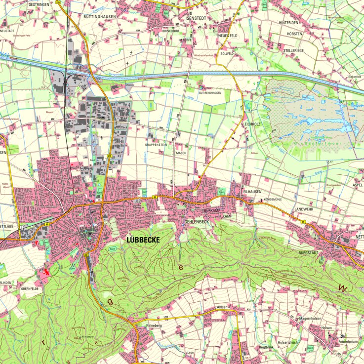 Lübbecke (1:25,000) Map by Bezirksregierung Koln | Avenza Maps