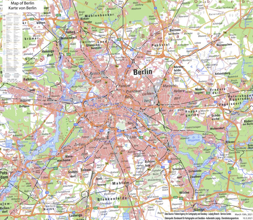 Map of Berlin by Bundesamt fur Kartographie und Geodasie | Avenza Maps
