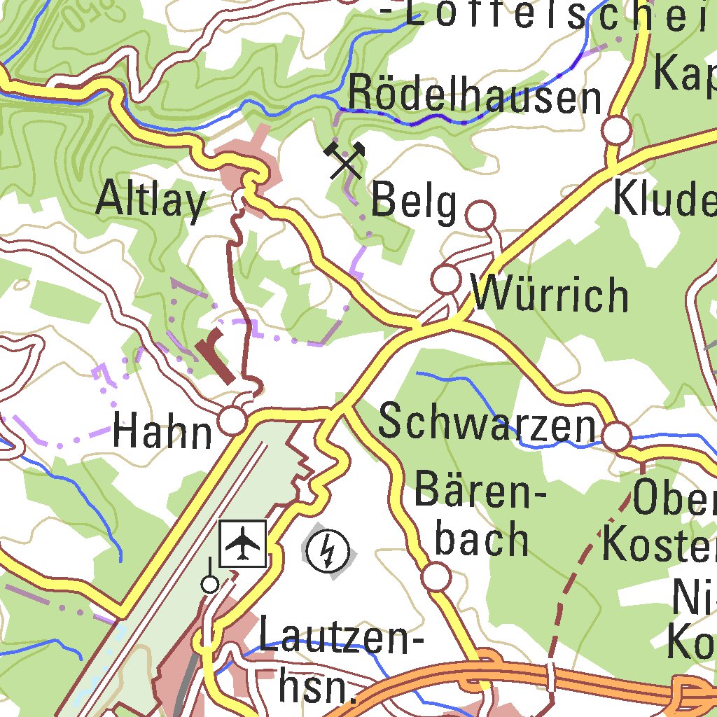 Map of Rhineland-Palatinate by Bundesamt fur Kartographie und Geodasie ...