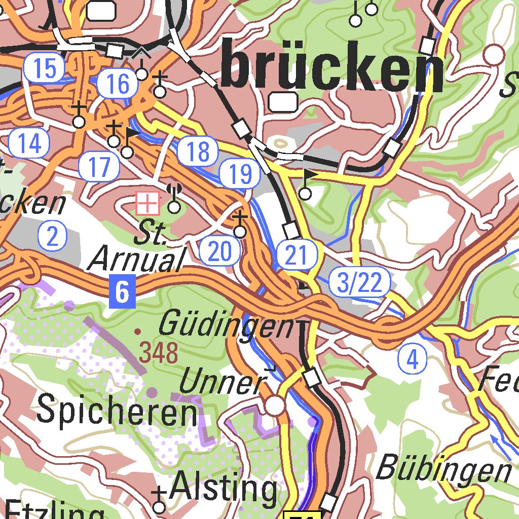 Map of Saarland by Bundesamt fur Kartographie und Geodasie | Avenza Maps