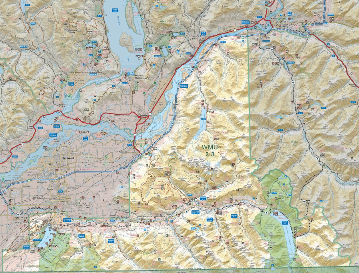 WMU 2-3 Lower Mainland Region BC Hunting Topo Map by Backroad Mapbooks ...