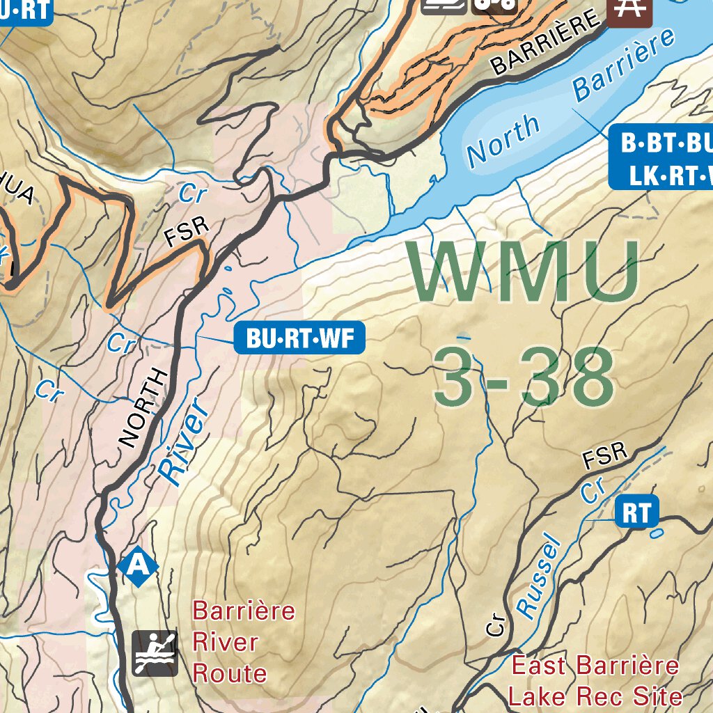 WMU 3-38 Thompson Region BC Hunting Topo Map by Backroad Mapbooks ...