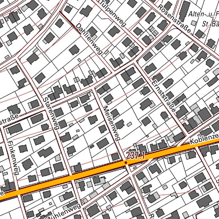 Mudersbach 4 (1:5,000) Map by Landesamt fur Vermessung und ...