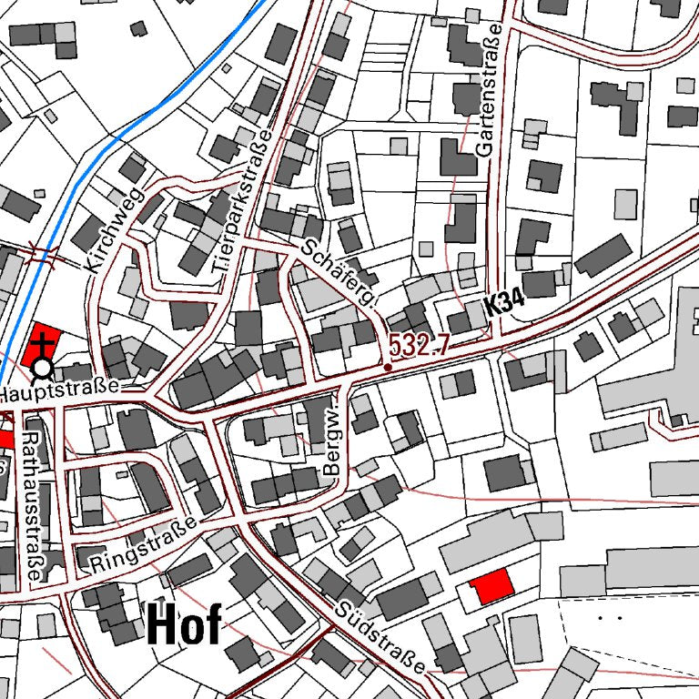 Hof 1 (1:5,000) Map by Landesamt fur Vermessung und ...