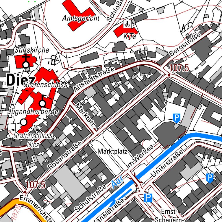 Diez 2 (1:5,000) Map by Landesamt fur Vermessung und ...