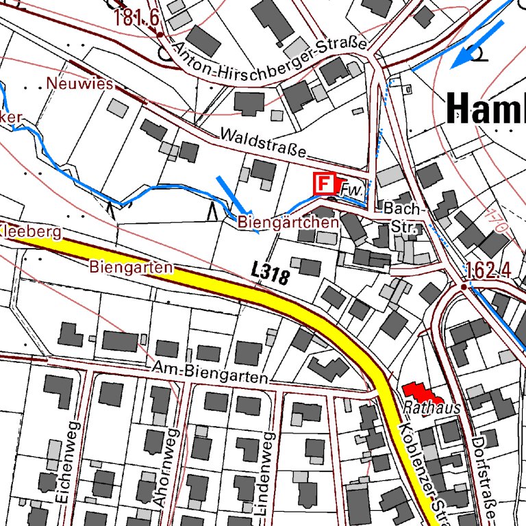 Hambach (1:5,000) Map by Landesamt fur Vermessung und ...