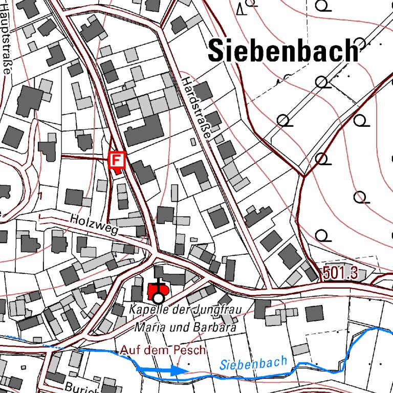 Siebenbach (1:5,000) Map by Landesamt fur Vermessung und ...