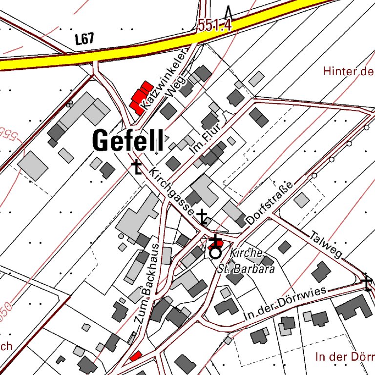 Gefell (1:5,000) Map by Landesamt fur Vermessung und ...