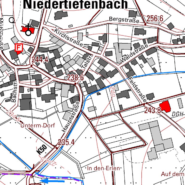 Obertiefenbach 1 (1:5,000) Map by Landesamt fur Vermessung und ...