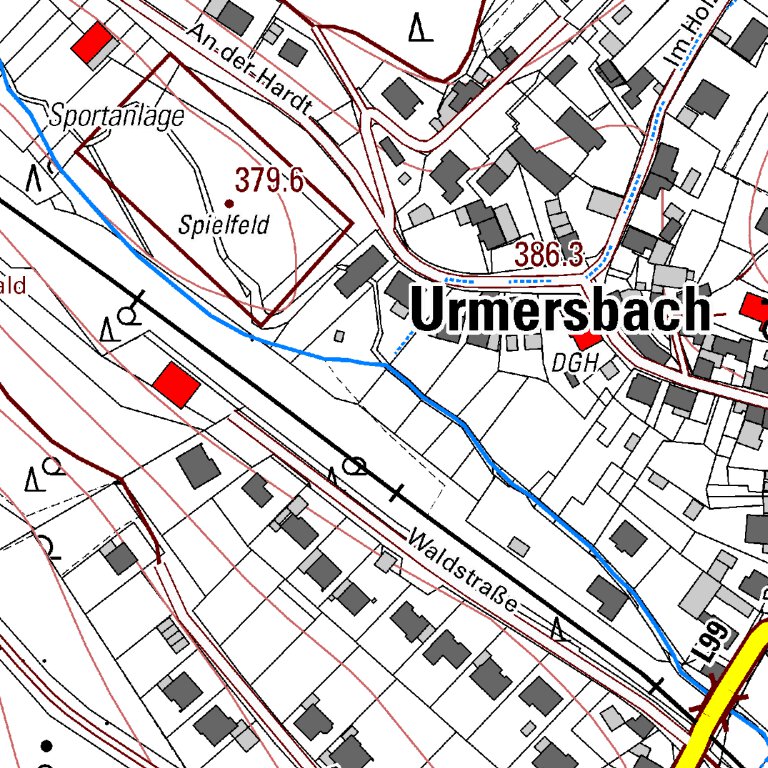 Urmersbach (1:5,000) Map by Landesamt fur Vermessung und ...