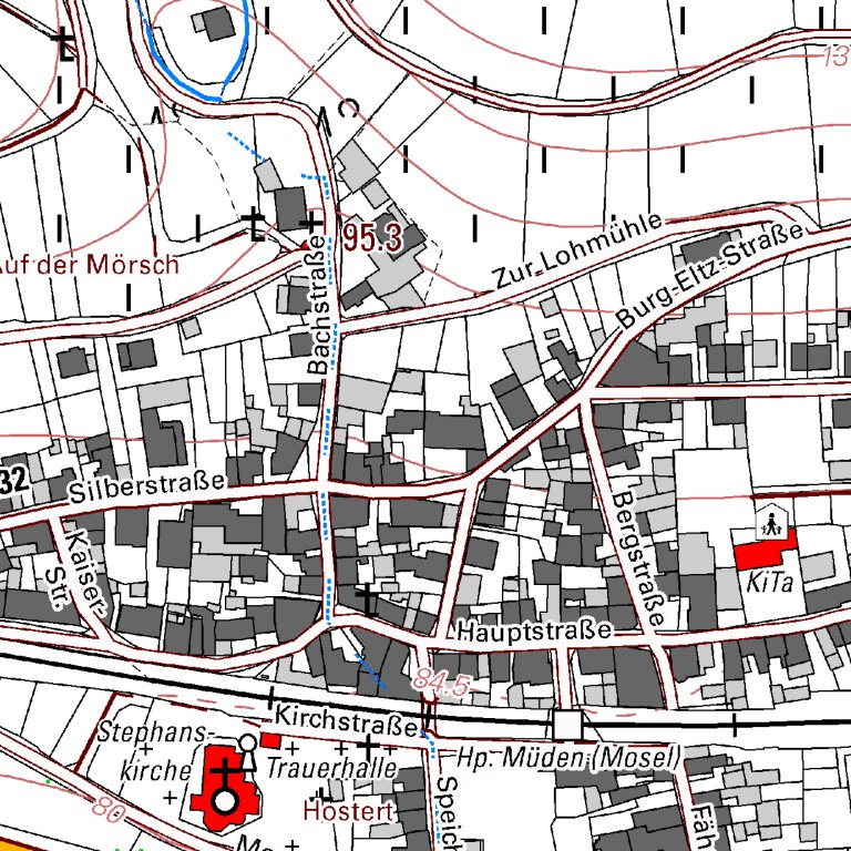 Müden (Mosel) 1 (1:5,000) Map by Landesamt fur Vermessung und ...