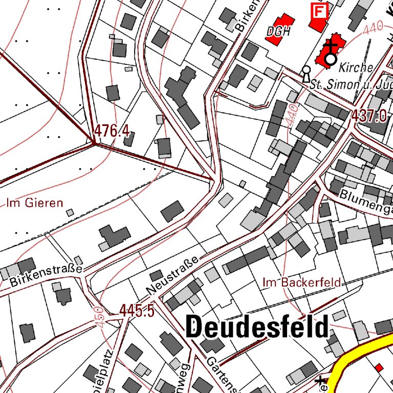Deudesfeld (1:5,000) Map by Landesamt fur Vermessung und ...