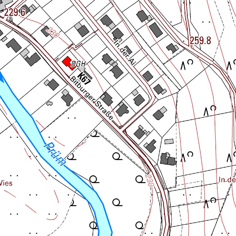 Brecht (1:5,000) Map by Landesamt fur Vermessung und ...