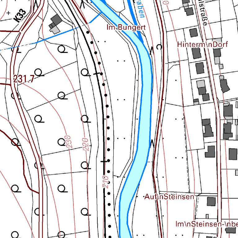 Hüttingen an der Kyll (1:5,000) Map by Landesamt fur Vermessung und ...