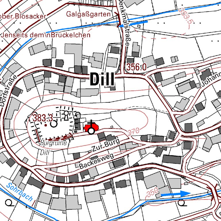 Dill (1:5,000) Map by Landesamt fur Vermessung und ...