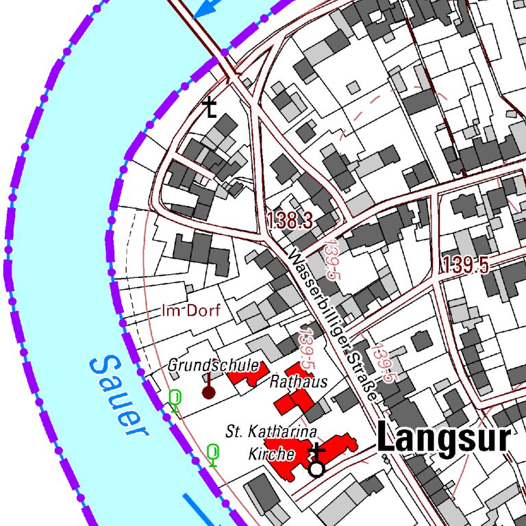 Langsur 4 (1:5,000) Map by Landesamt fur Vermessung und ...