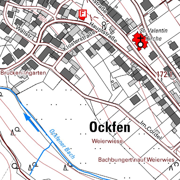 Ockfen (1:5,000) Map by Landesamt fur Vermessung und ...