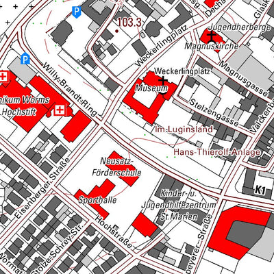 Worms 23 (1:5,000) Map by Landesamt fur Vermessung und ...
