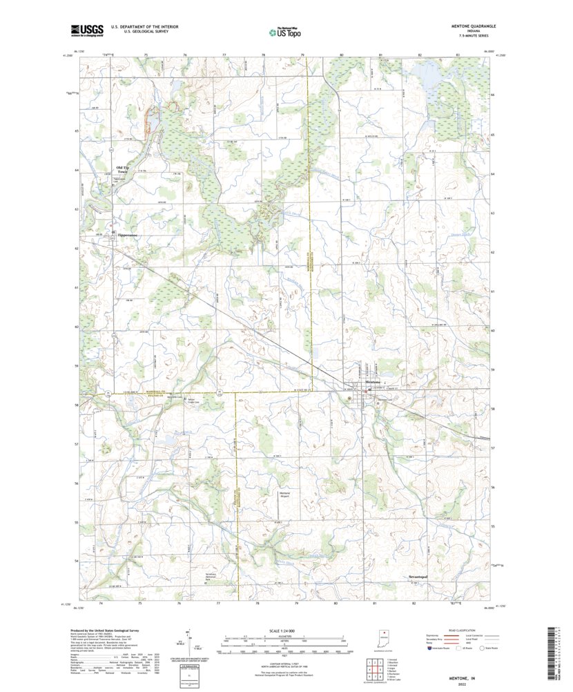 Mentone, IN (2022, 24000-Scale) Map by United States Geological Survey ...