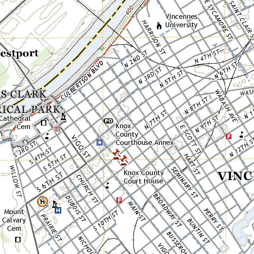 Vincennes, IN (2022, 24000-Scale) Map by United States Geological ...