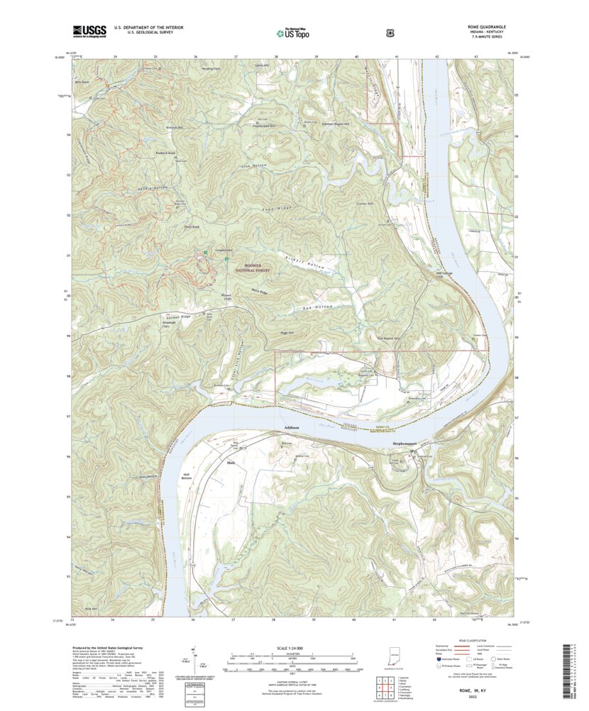 Rome, IN (2022, 24000-Scale) Map by United States Geological Survey ...