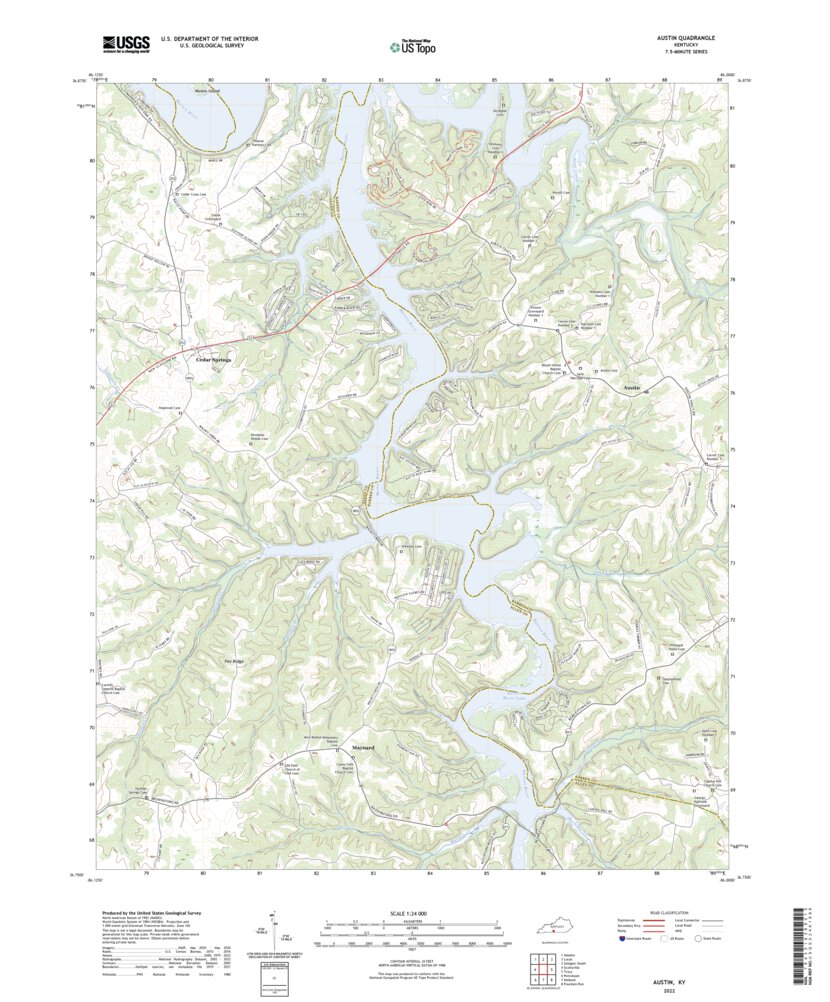Austin, KY (2022, 24000-Scale) Map by United States Geological Survey ...