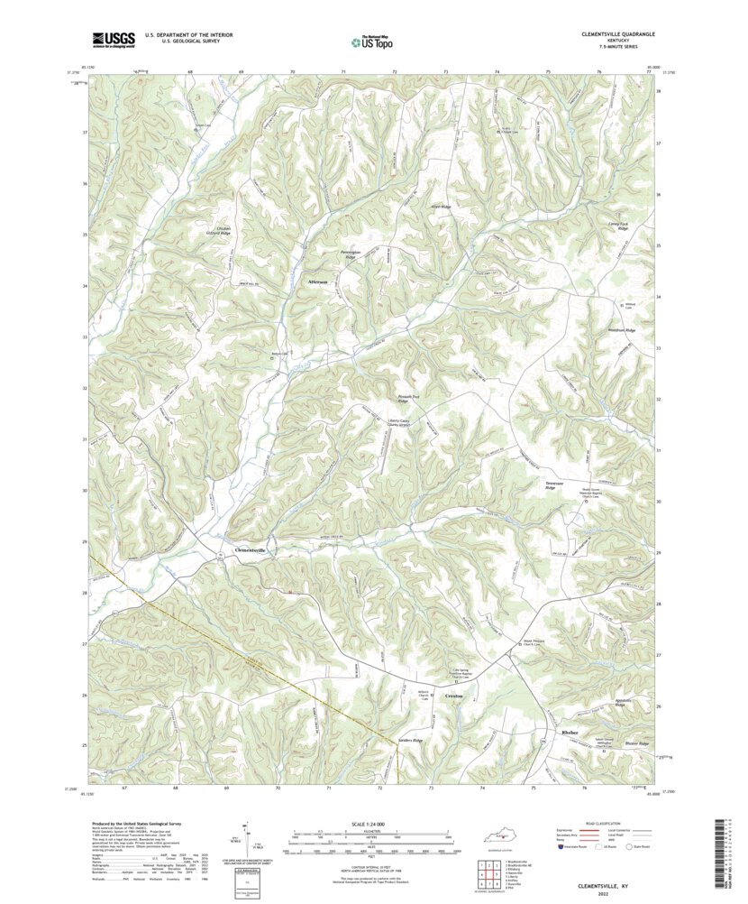 Clementsville, KY (2022, 24000-Scale) Map by United States Geological ...