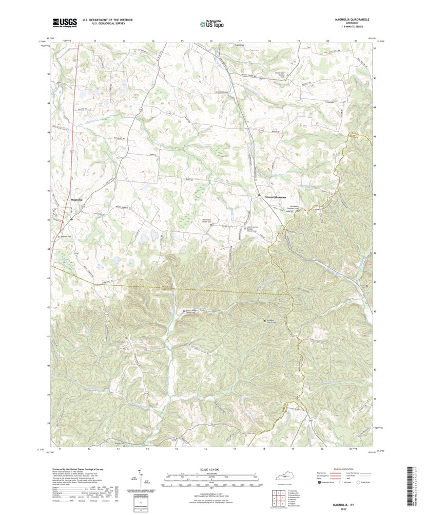 Magnolia, KY (2022, 24000-Scale) Map by United States Geological Survey ...