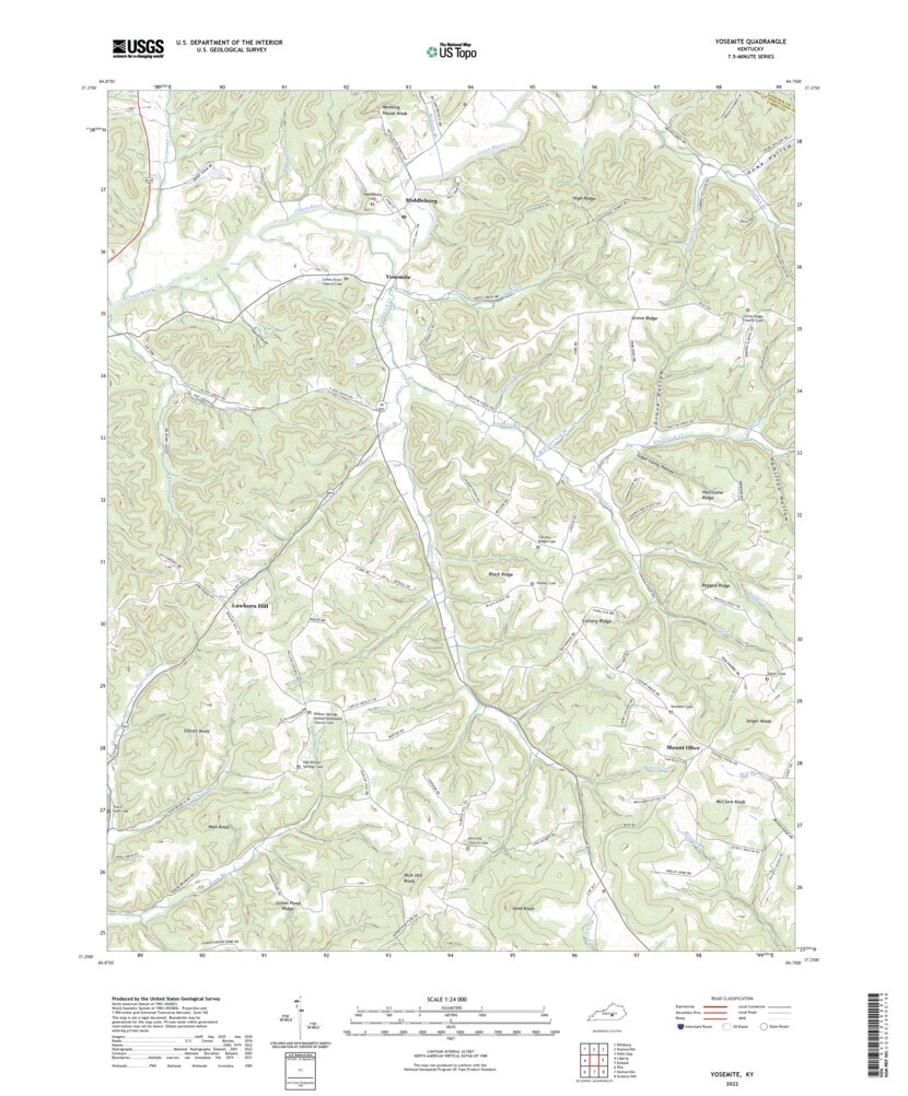 Yosemite, KY (2022, 24000-Scale) Map by United States Geological Survey ...