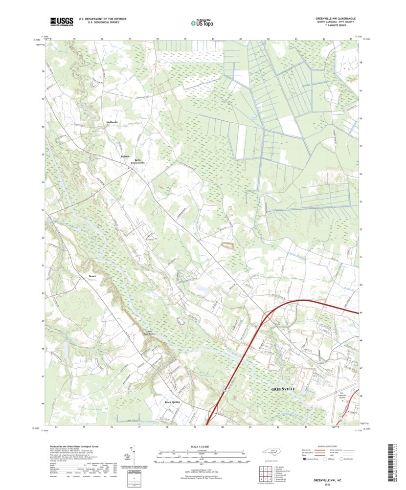 Greenville NW, NC (2022, 24000-Scale) Map by United States Geological ...
