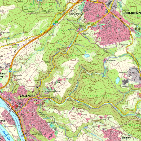 Vallendar (1:25,000) Map by Landesamt fur Vermessung und ...