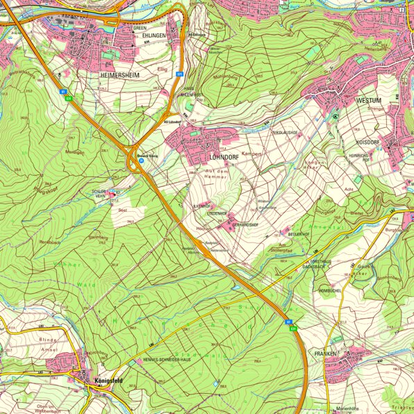 Sinzig (1:25,000) Map by Landesamt fur Vermessung und ...