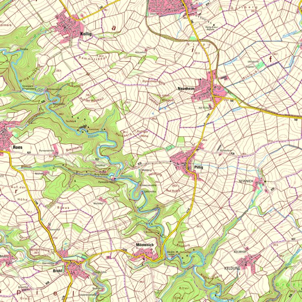 Pillig (1:25,000) Map by Landesamt fur Vermessung und ...