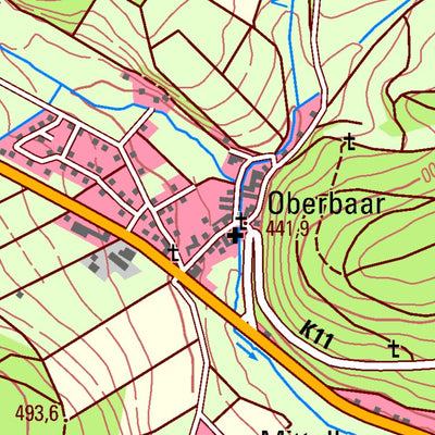 Baar (1:25,000) Map by Landesamt fur Vermessung und ...