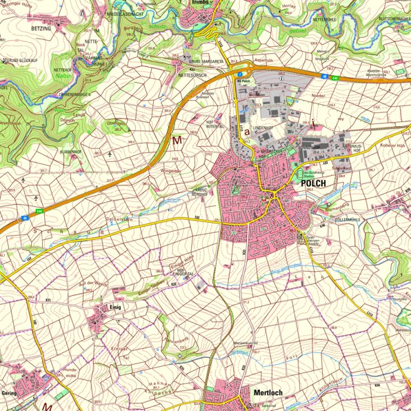 Polch (1:25,000) Map by Landesamt fur Vermessung und ...