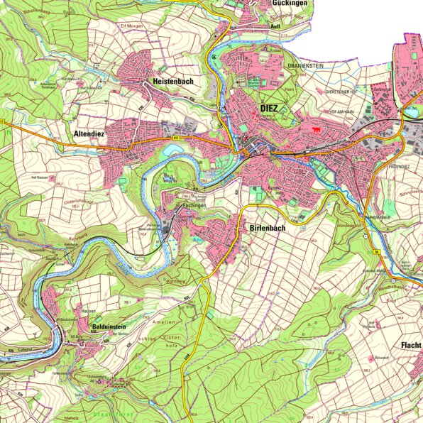 Diez (1:25,000) Map by Landesamt fur Vermessung und ...