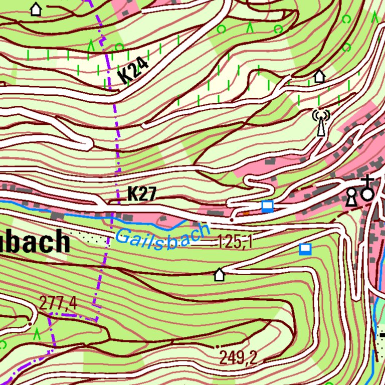 Bacharach (1:25,000) Map by Landesamt fur Vermessung und ...