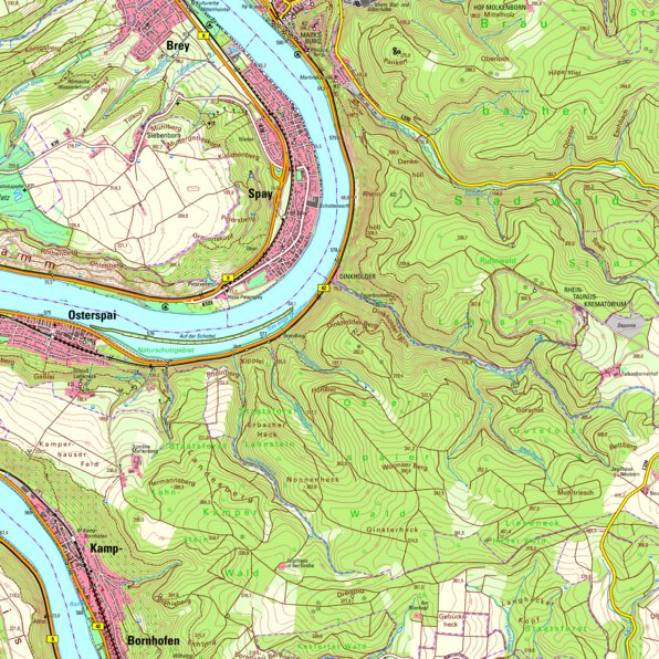 Braubach (1:25,000) Map by Landesamt fur Vermessung und ...
