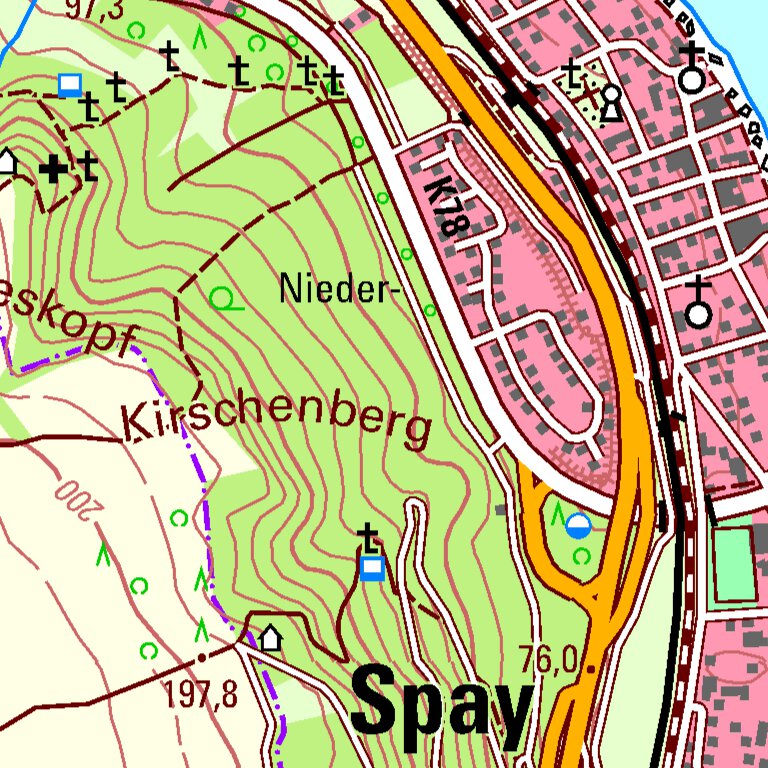 Braubach (1:25,000) Map by Landesamt fur Vermessung und ...