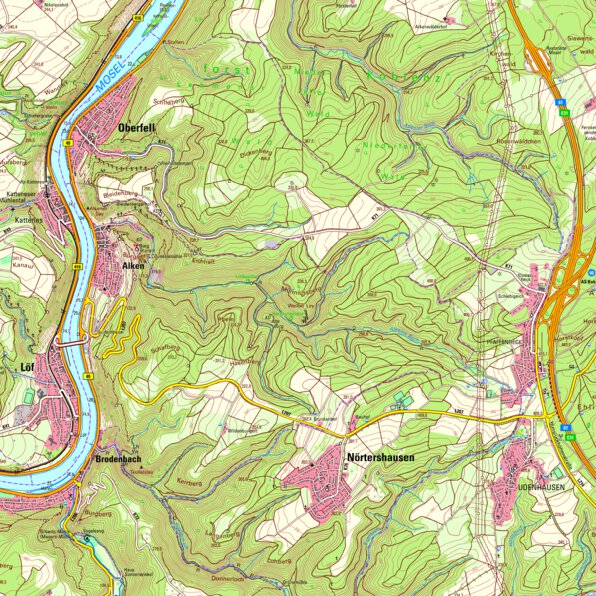 Alken (1:25,000) Map by Landesamt fur Vermessung und ...