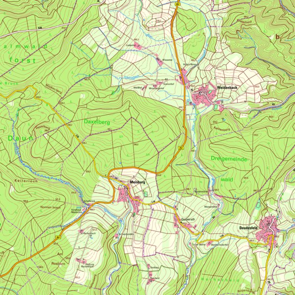 Weidenbach (1:25,000) Map by Landesamt fur Vermessung und ...