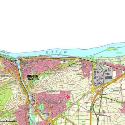 Bingen am Rhein (1:25,000) Map by Landesamt fur Vermessung und ...