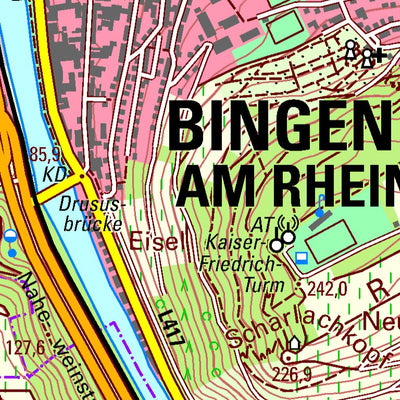 Bingen am Rhein (1:25,000) Map by Landesamt fur Vermessung und ...