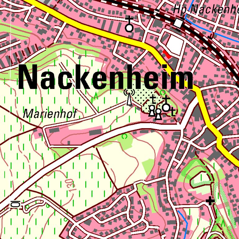 Nackenheim (1:25,000) Map by Landesamt fur Vermessung und ...