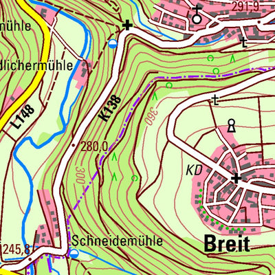 Leiwen (1:25,000) Map by Landesamt fur Vermessung und ...