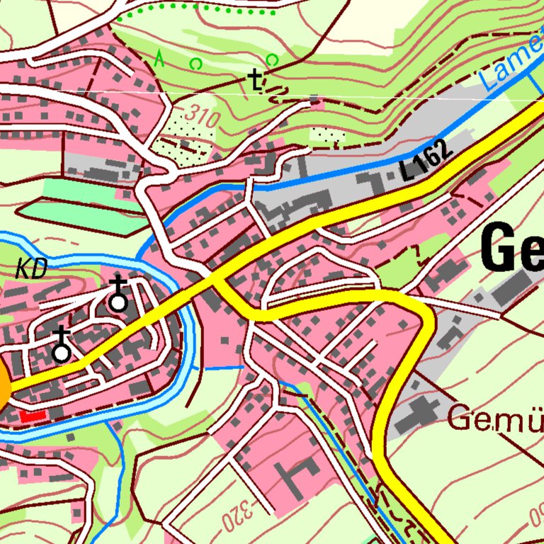 Gemünden (1:25,000) Map by Landesamt fur Vermessung und ...