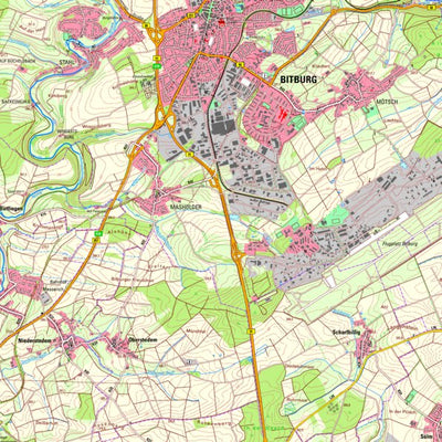 Bitburg (1:25,000) Map by Landesamt fur Vermessung und ...