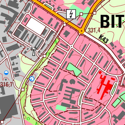 Bitburg (1:25,000) Map by Landesamt fur Vermessung und ...